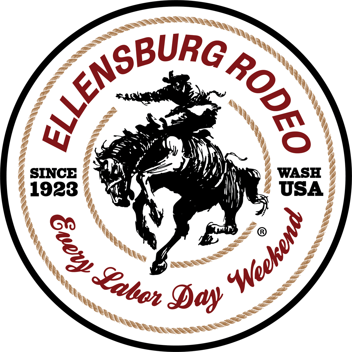 2.75" Round Rope Decal – Ellensburg Rodeo